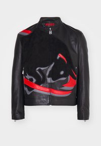 HUGO HUGO X RACING BULLS LAUX - Leather jacket - black - Zalando.co.uk
