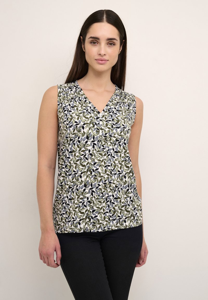 Kaffe BPTINA SLEEVELESS - Top - green leaf print/grün - Zalando.de