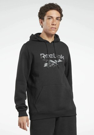 Reebok IDENTITY STACKED LOGO - Sweat à capuche - black/noir - ZALANDO.FR