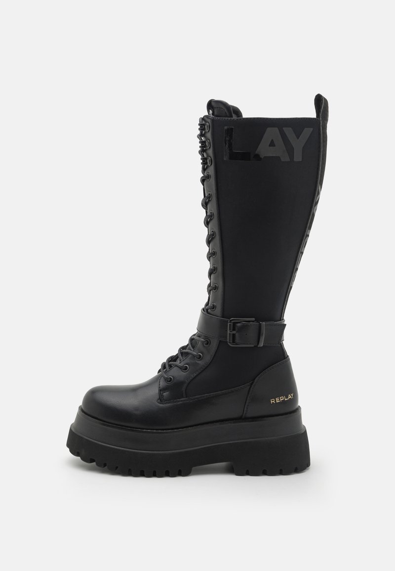 Replay ANY - Kozaki sznurowane/czarny - Zalando.pl
