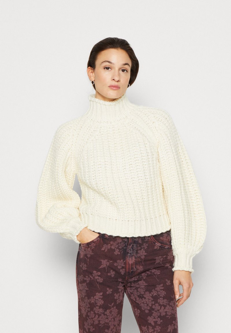Wrangler BALLOON SLEEVE SWEATER - Jumper - worn white/white - Zalando.co.uk
