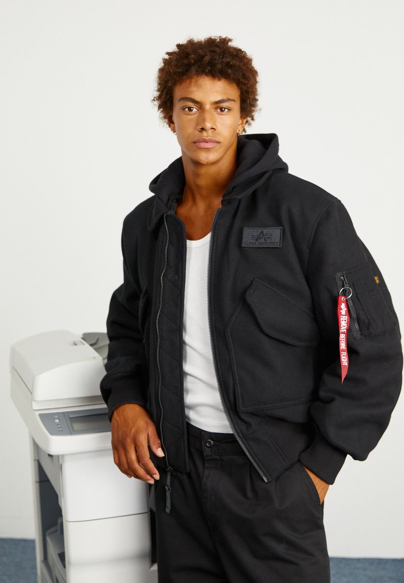 Alpha Industries CWU ZH WOOL - Bomber Jacket - black - Zalando.ie