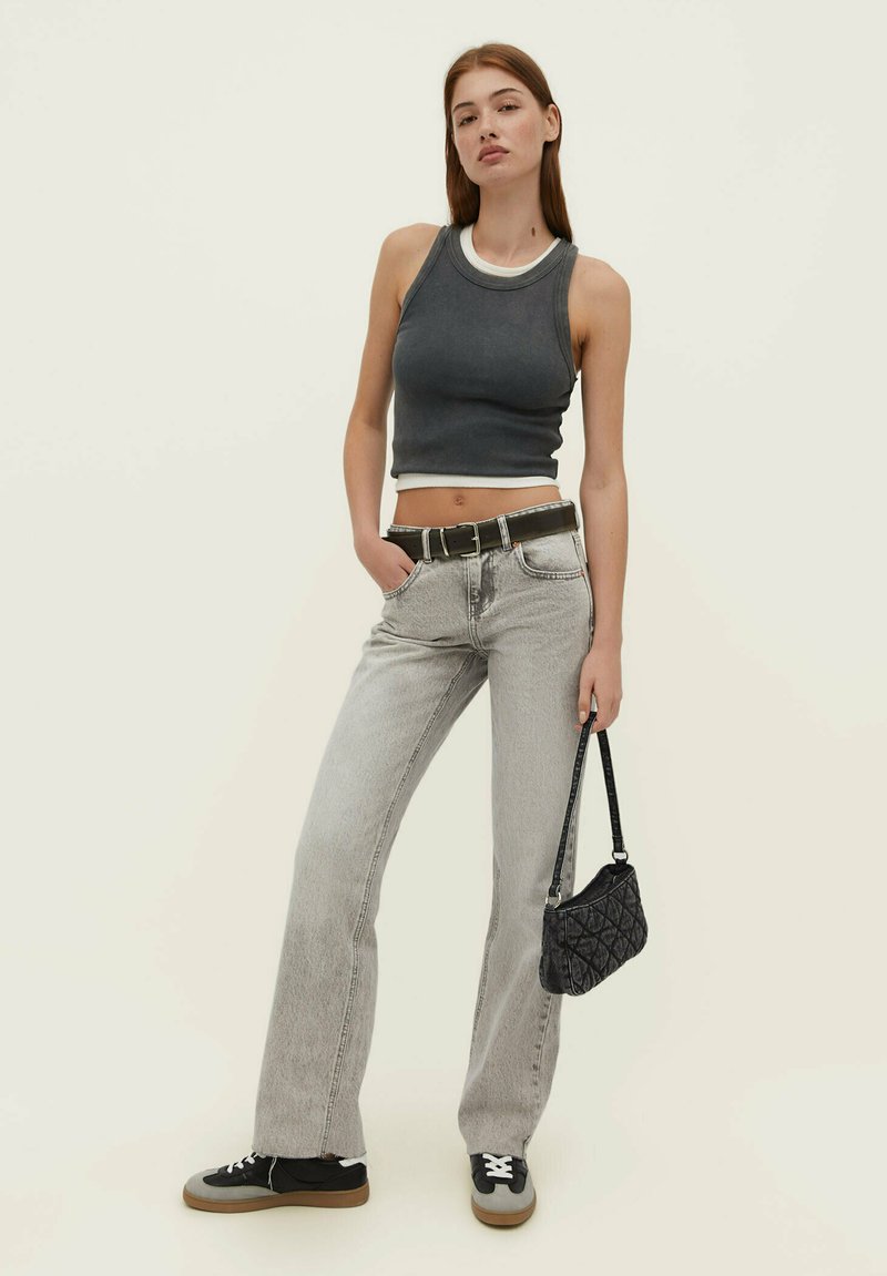 Stradivarius QUILTED SHOULDER - Handtasche - black denim - Zalando.de