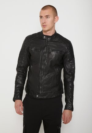 Lee Cooper BASILE - Veste en cuir - black/noir - ZALANDO.FR