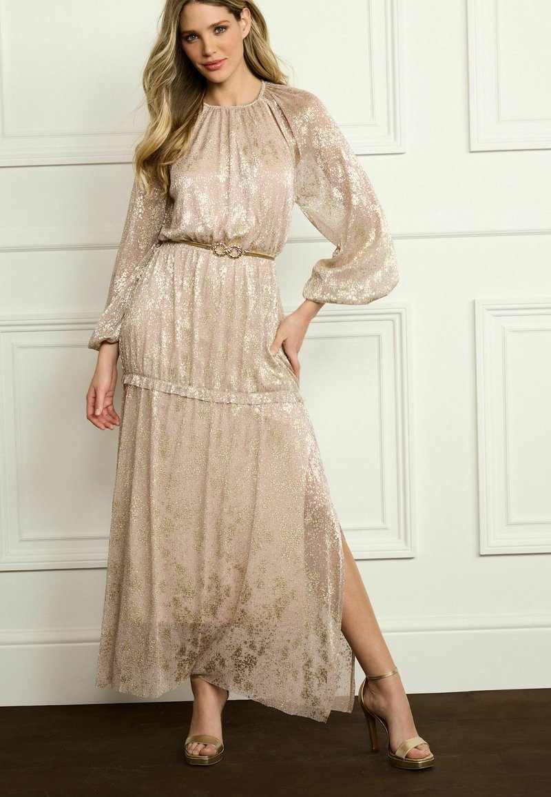 Next FOIL PRINT LONG SLEEVE MIDI DRESS - Společenské šaty - blush pink ...