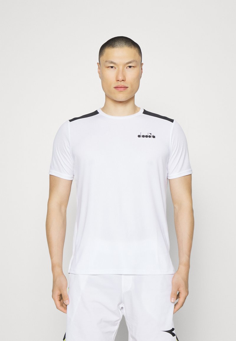 Diadora CORE - Sports T-shirt - optical white/black/white - Zalando.co.uk