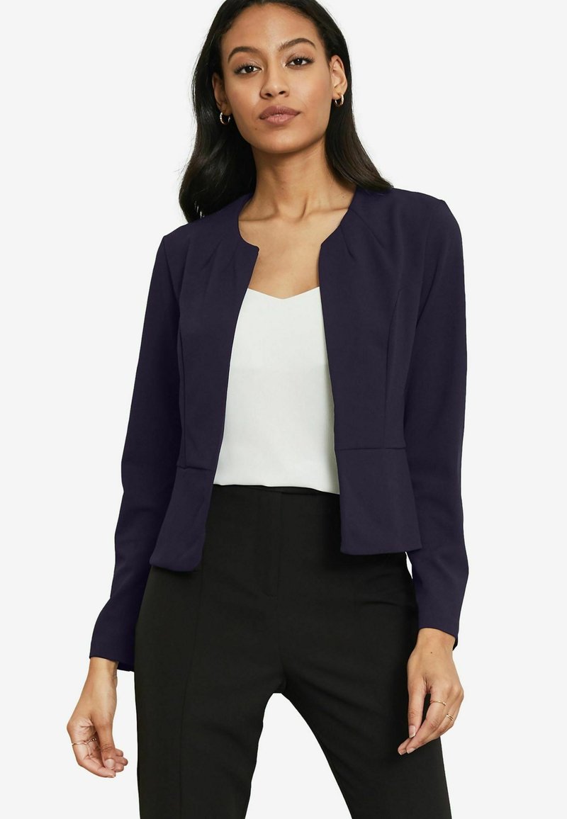 Lipsy CROPPED COLLARLESS REGULAR FIT - Blazer - navy blue twill/blue ...
