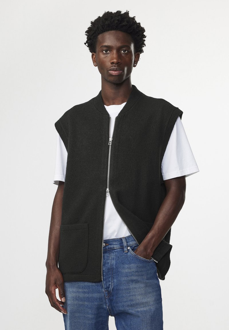 NN.07 BOILED ZIP - Weste - black/schwarz - Zalando.de