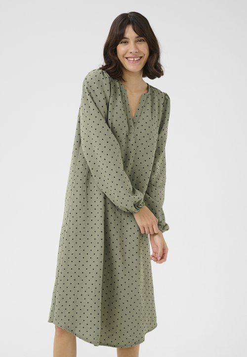 Kaffe KARINA AMBER - Vapaa-ajan mekko - black and brown animal print ...