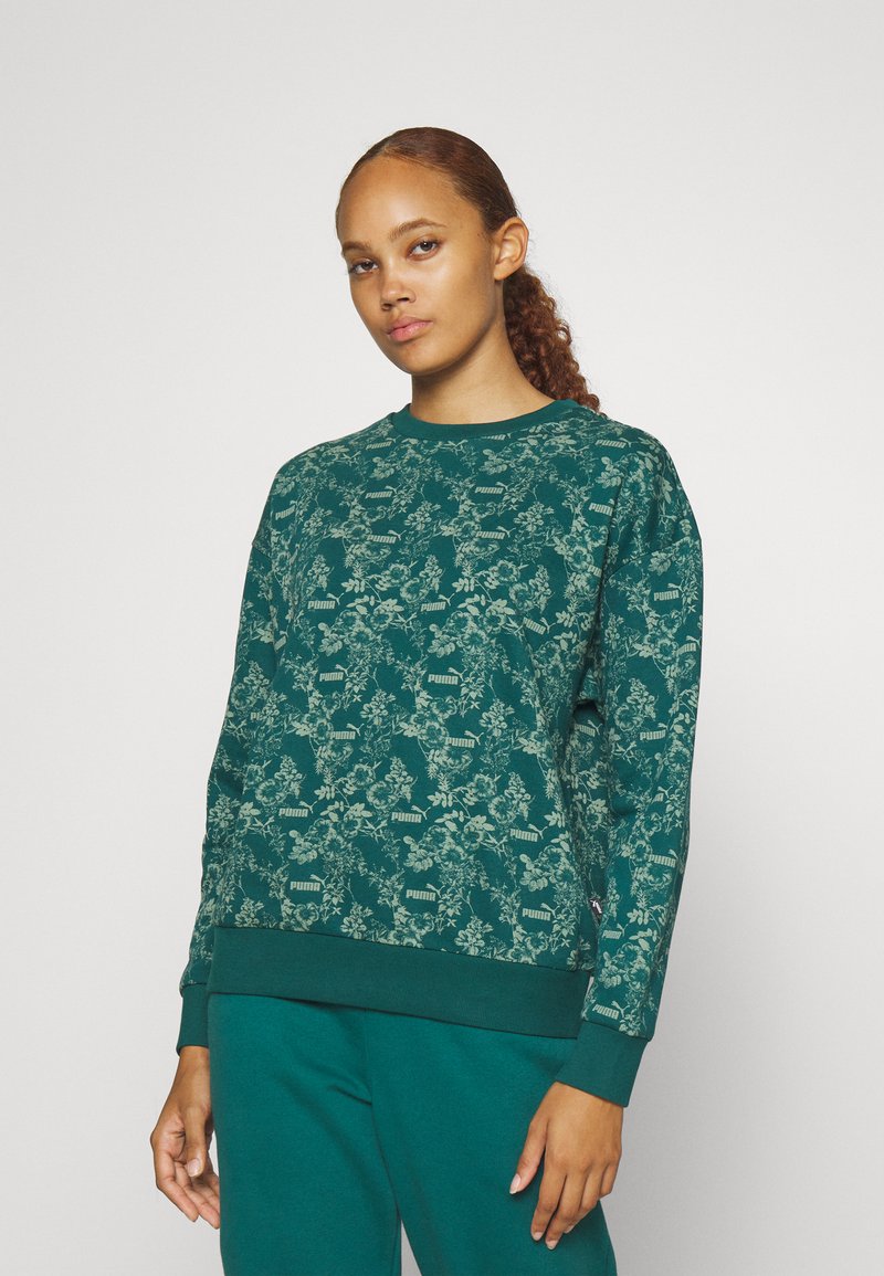 Puma ESS+ FLORAL VIBES CREW - Sweatshirt - malachite/bleu - ZALANDO.BE