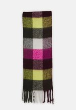 Lindex SCARF BIG FRINGE SQUARE CHECK - Bufanda - dark pink/rosa ...