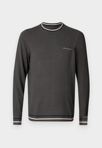 Lyle & Scott EMBROIDERED TIPPED CREW NECK - Stickad tröja - gunmetal ...