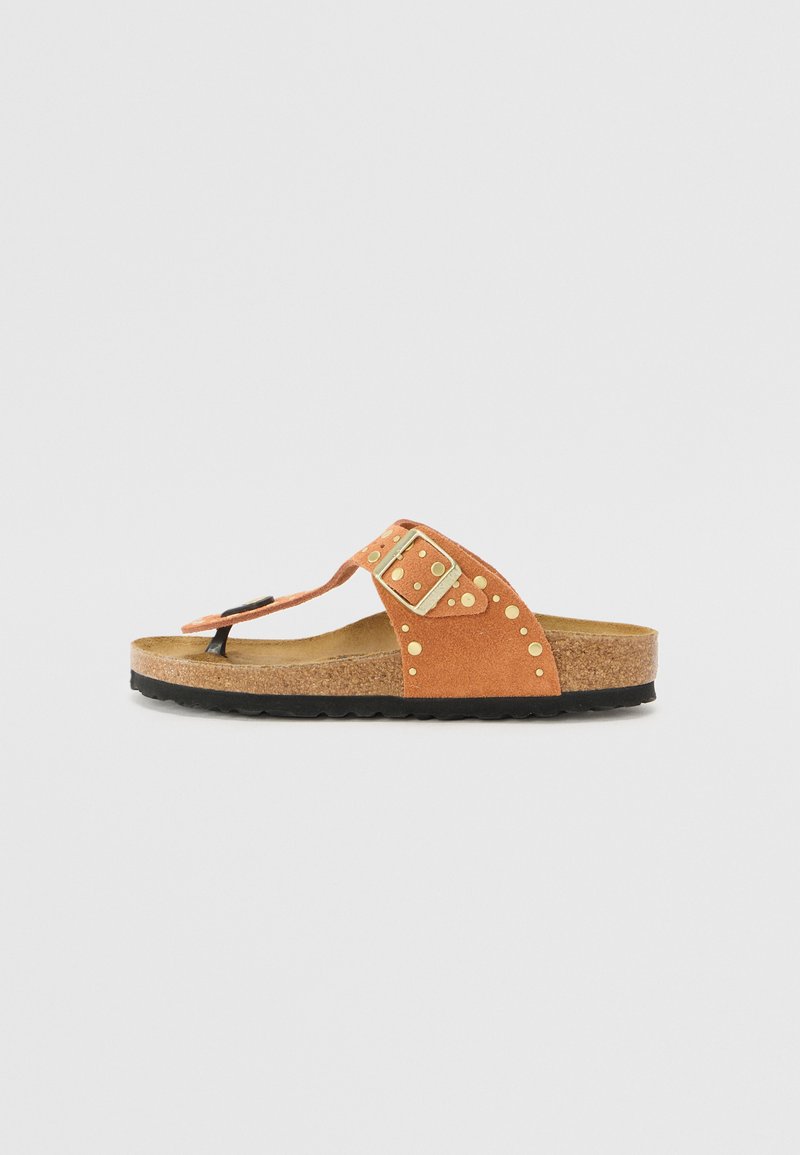 Birkenstock GIZEH RIVET - T-bar sandals - dark rust/orange - Zalando