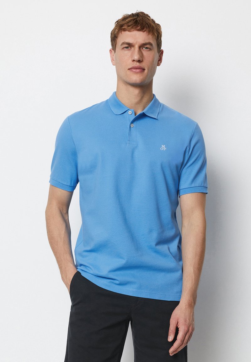 Marc O'Polo SHORT SLEEVE EMBROIDERY ON CHEST - Poloshirt - azure blue ...