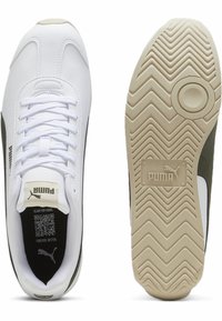 Puma TURIN III - Sneakers - white dark olive putty gold/vit - Zalando.se