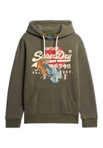 Superdry TOKYO VINTAGE LOGO - Sweat à capuche - dark khaki/kaki ...
