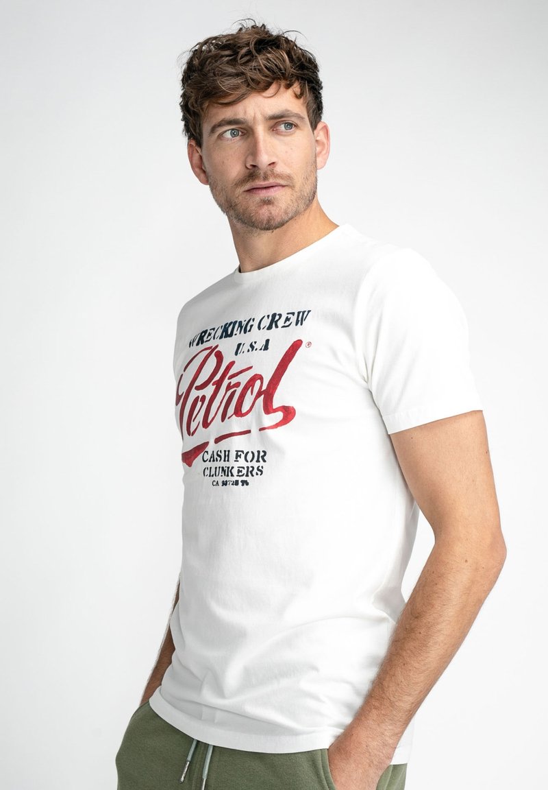 Petrol Industries LOGO - T-shirt con stampa - chalk white/bianco ...