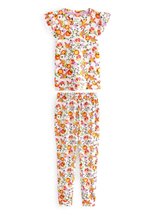 Next COTTON PYJAMAS WITH FRILL SLEEVES - Pyjamas - peach floral/orange ...