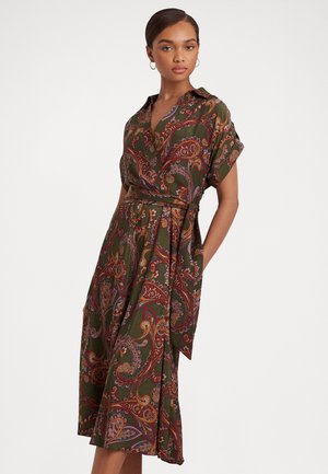 Lauren Ralph Lauren MUNZIE ELBOW SLEEVE DAY DRESS - Vestito di maglina - navy/burgundy multi/blu ...