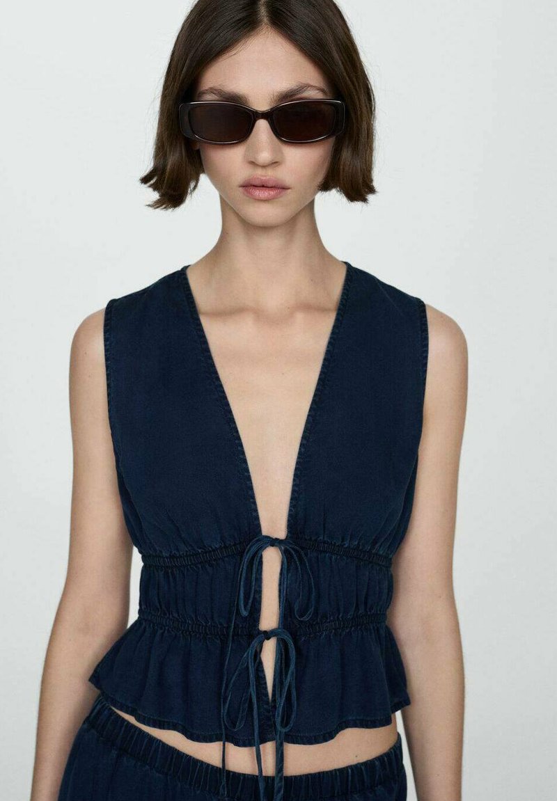 Mango MILOS - Bluse - dark blue/mørkeblå - Zalando.dk