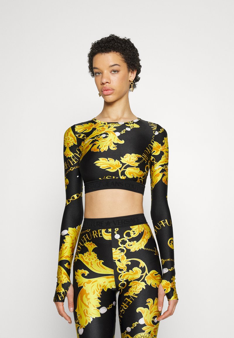 Versace Jeans Couture Chain Couture Hosszú Ujjú Felső Black Gold