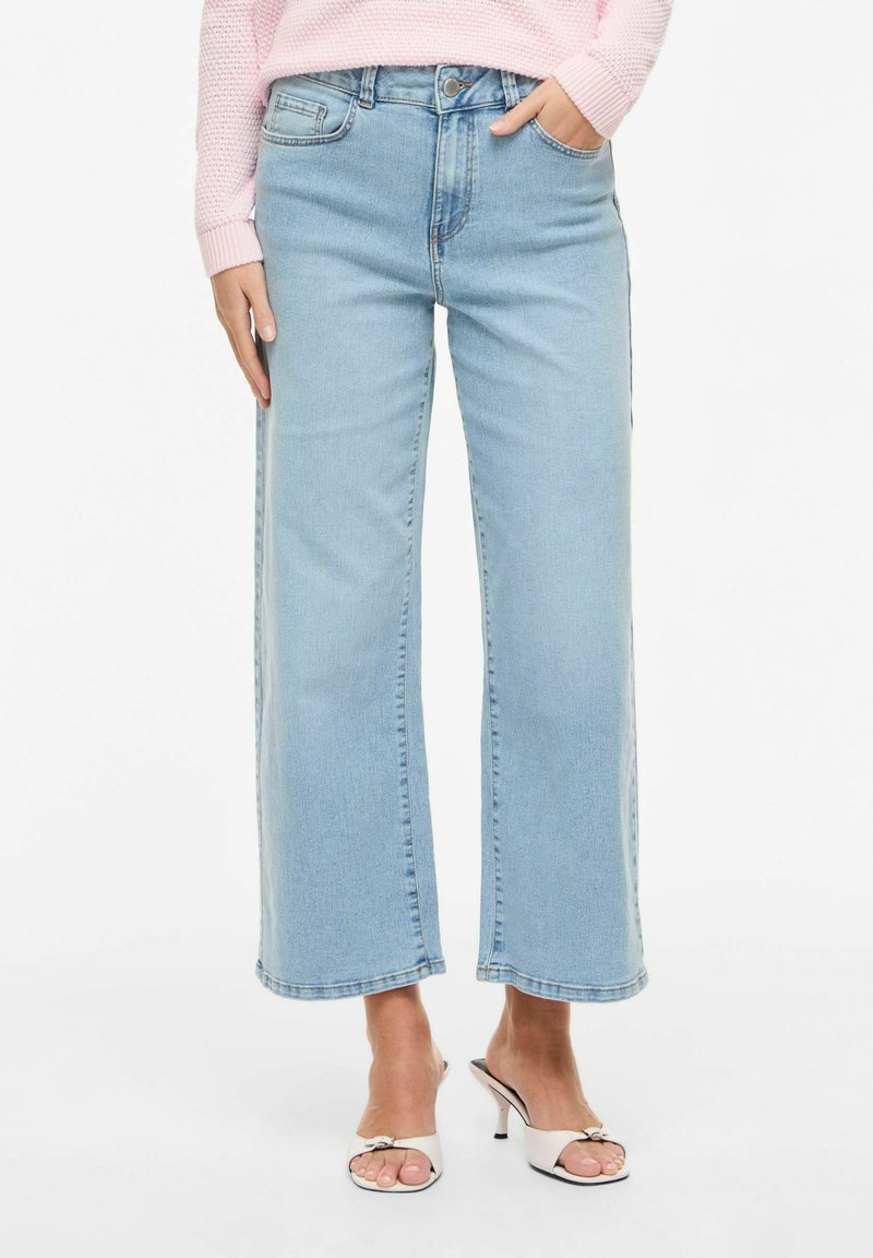 VILA 7/8 EMMA HIGH WAIST - Široke nogavice - light blue denim ...