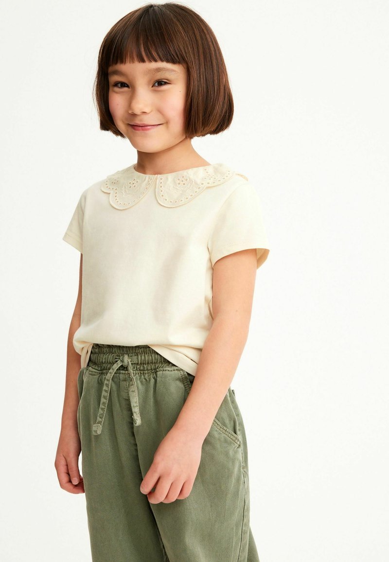 Next BRODERIE COLLAR - T-shirt print - cream/beige - Zalando.be