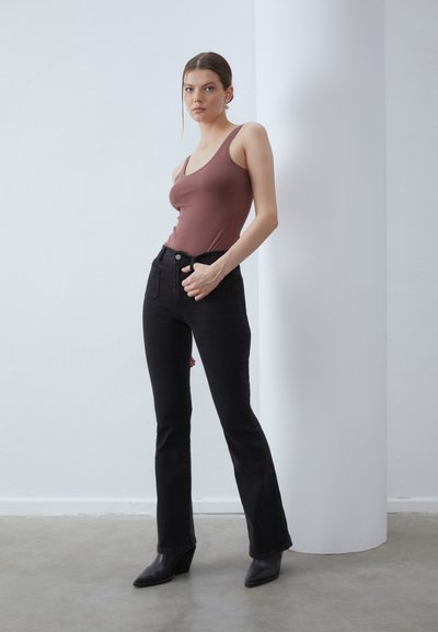 Anna Field 2 PACK - Top - black/khaki/schwarz - Zalando.ch