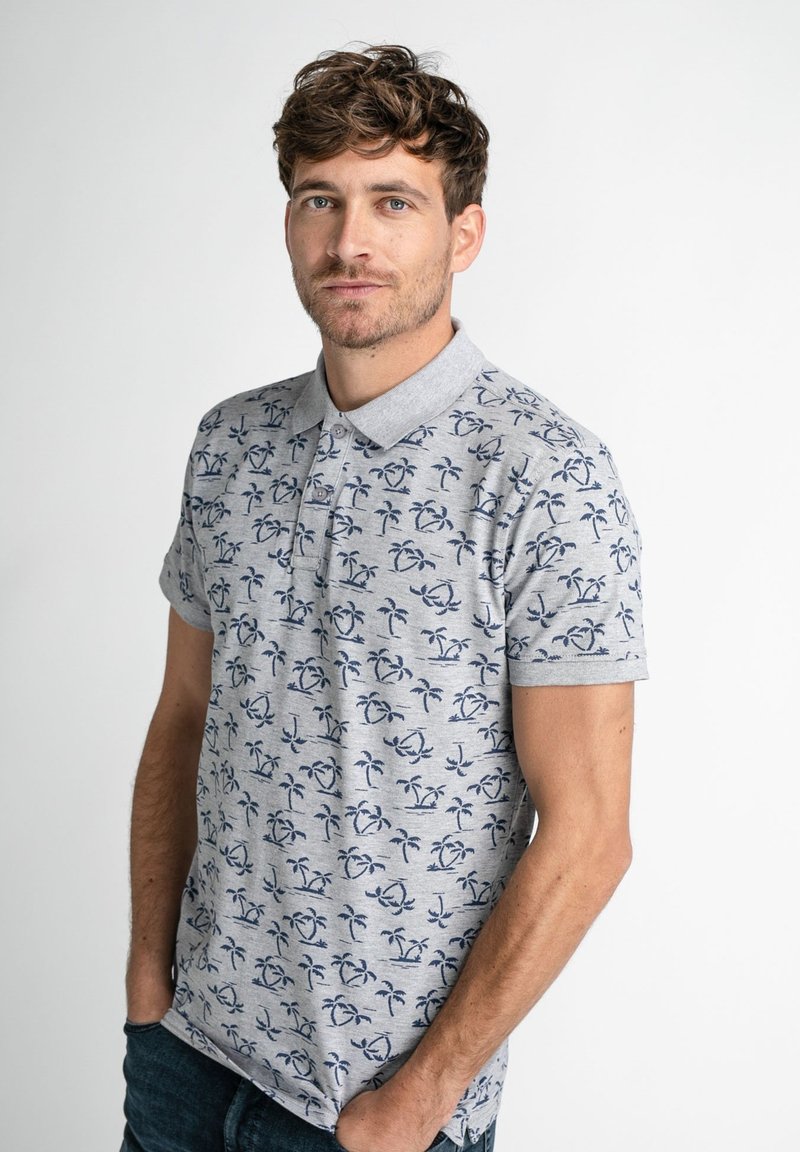 Petrol Industries WITH ALL OVER PRINT - Polo - metal melee/gris ...