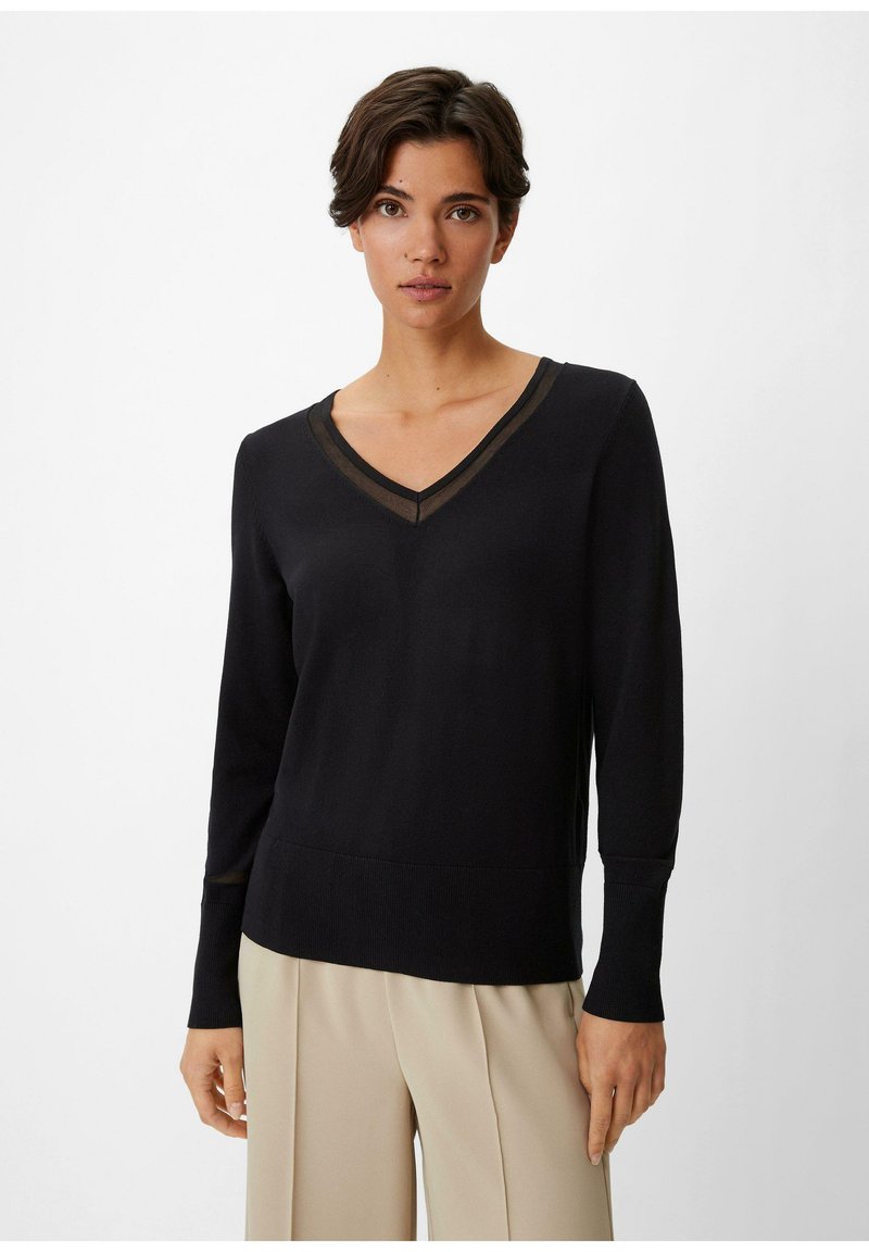 comma LONGSLEEVE - Strickpullover - schwarz - Zalando.ch