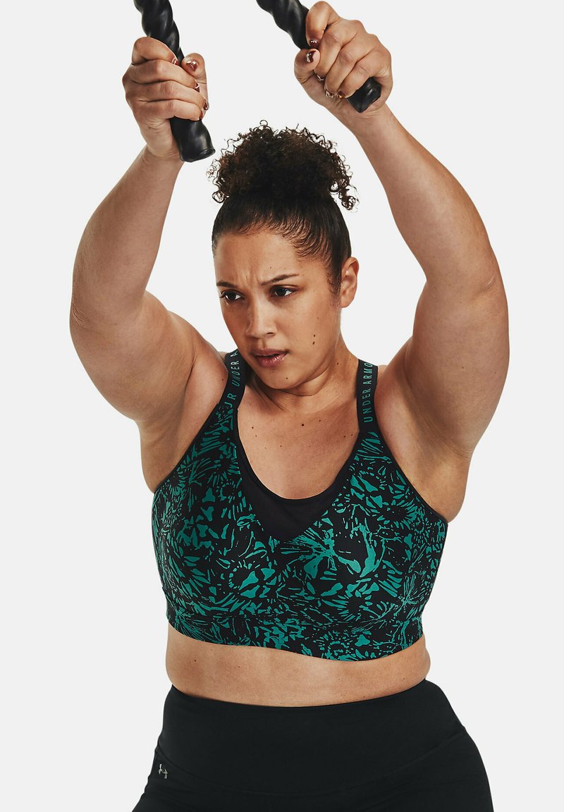 Under Armour INFINITY HIGH PRINTED - Sport-BH med mycket stöd - black ...