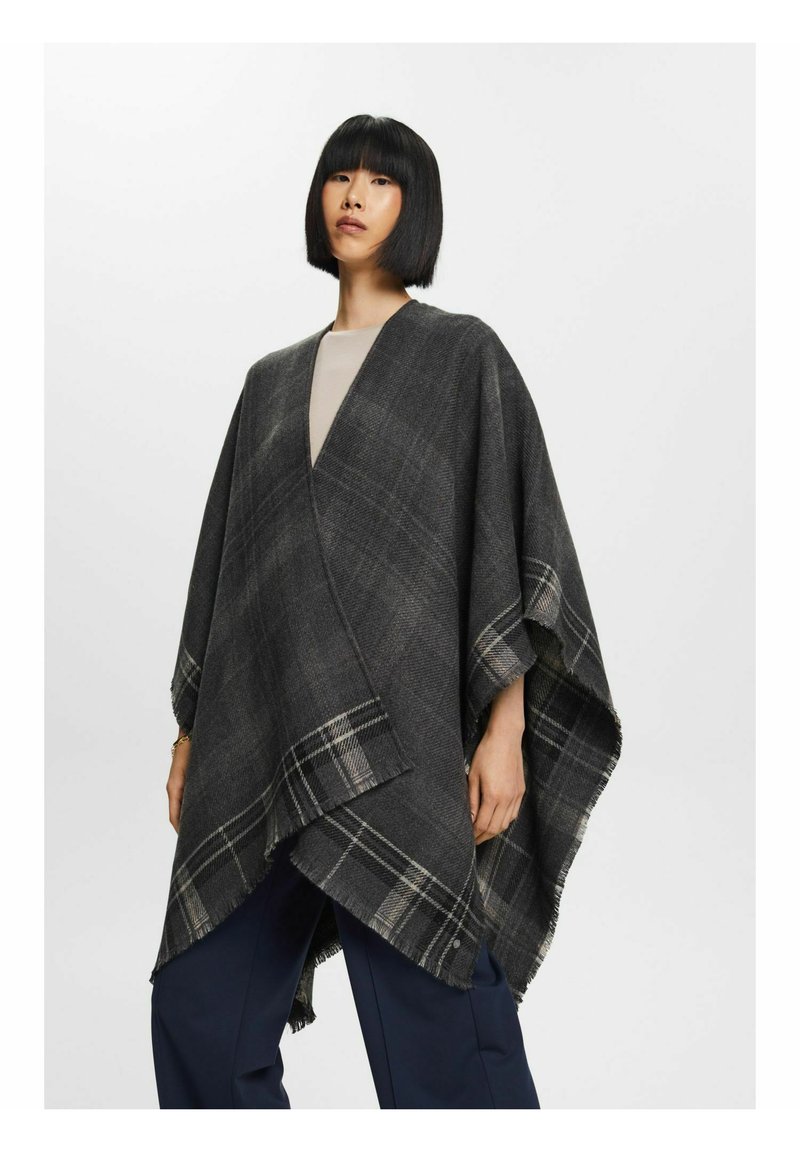 Esprit PONCHO - Cape - dark grey/grey - Zalando.ie