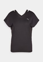 Puma STUDIO FASHION TEE REGULAR - Sports T-shirt - black - Zalando