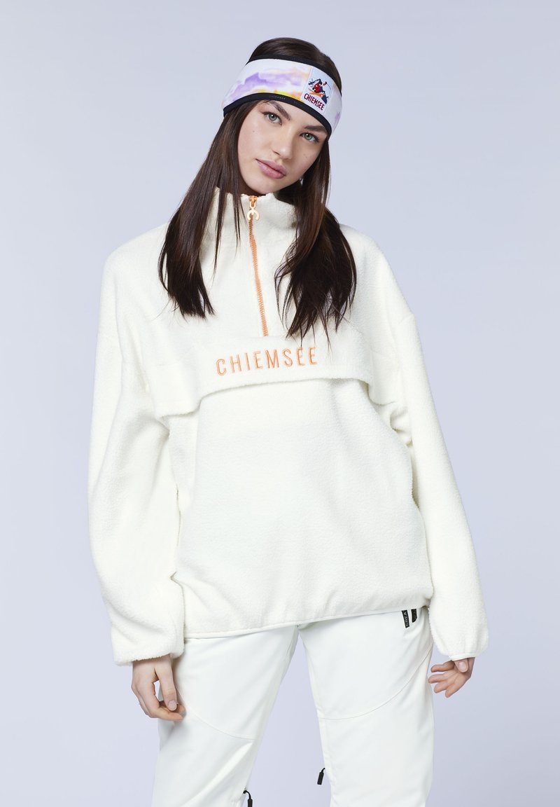 Chiemsee MIT LABEL STITCHING - Fleecepullover - starwhite/weiß - Zalando.de