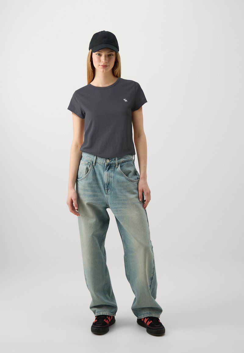 Abercrombie & Fitch ICON CREW 3 PACK - Basic T-shirt - white/asphalt/white sand/white - Zalando