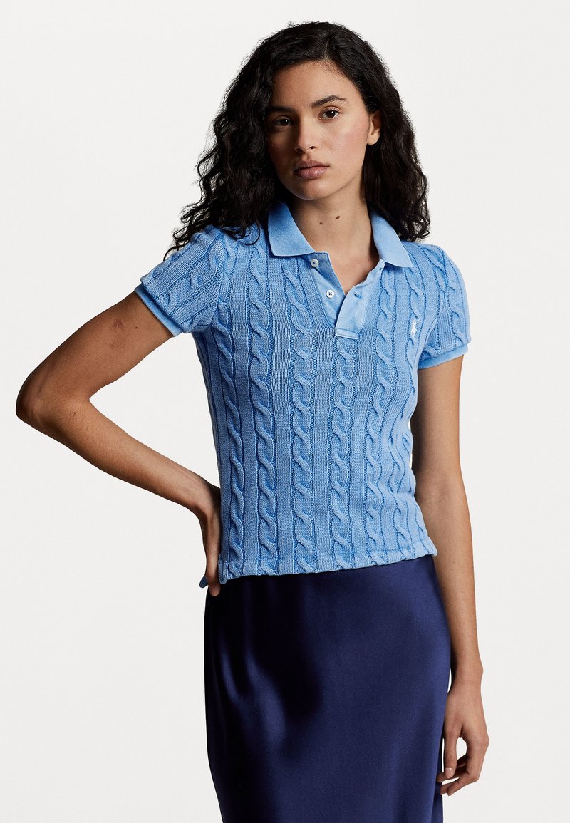 Polo Ralph Lauren CABLE-KNIT POLO SHIRT - Polo - blue/azul - Zalando.es
