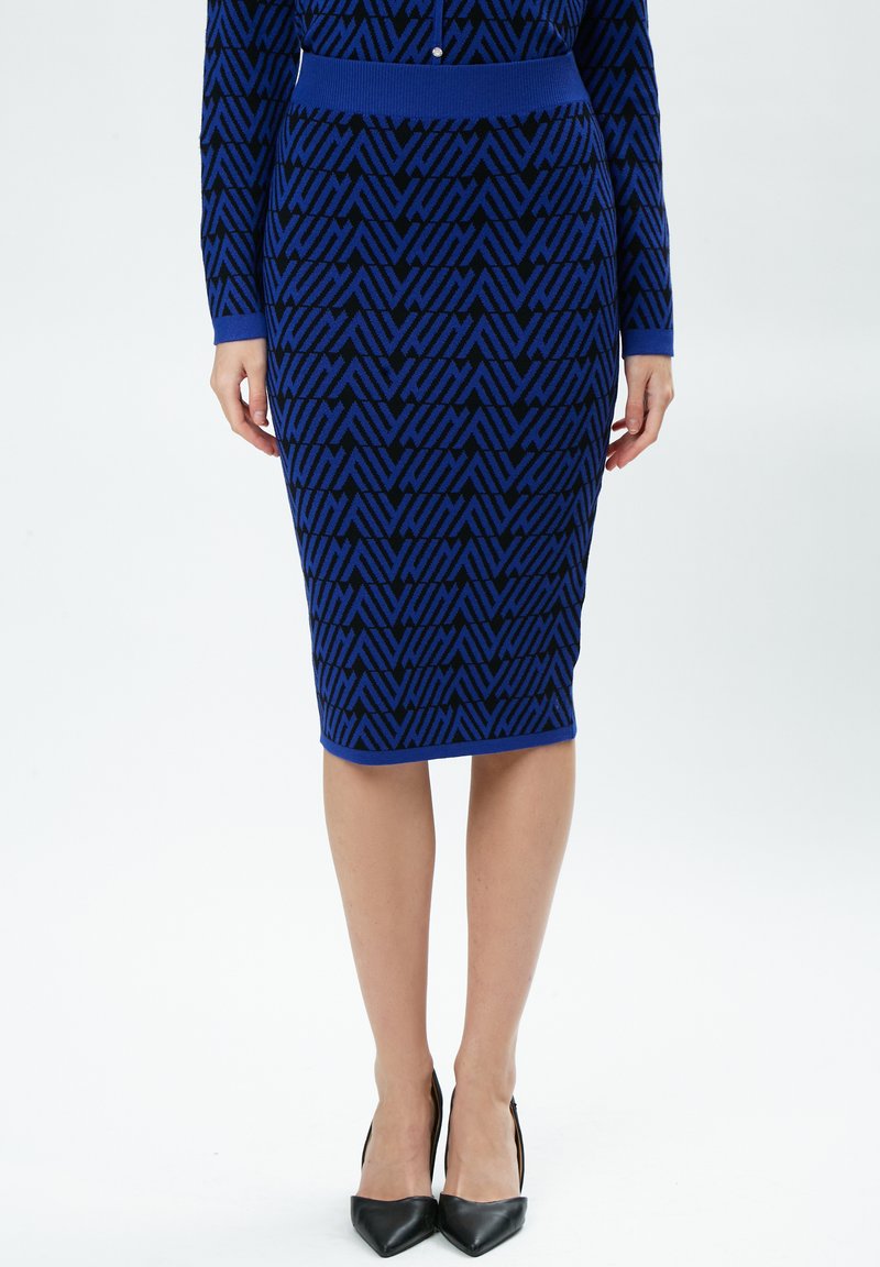 INFLUENCER LOGO ALL-OVER MID-LENGTH - Pencil skirt - royal/royal blue ...