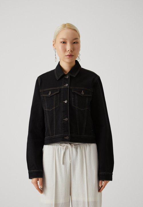 comma casual identity IM BOXY FIT - Jeansjacke - graphit/bleached denim ...