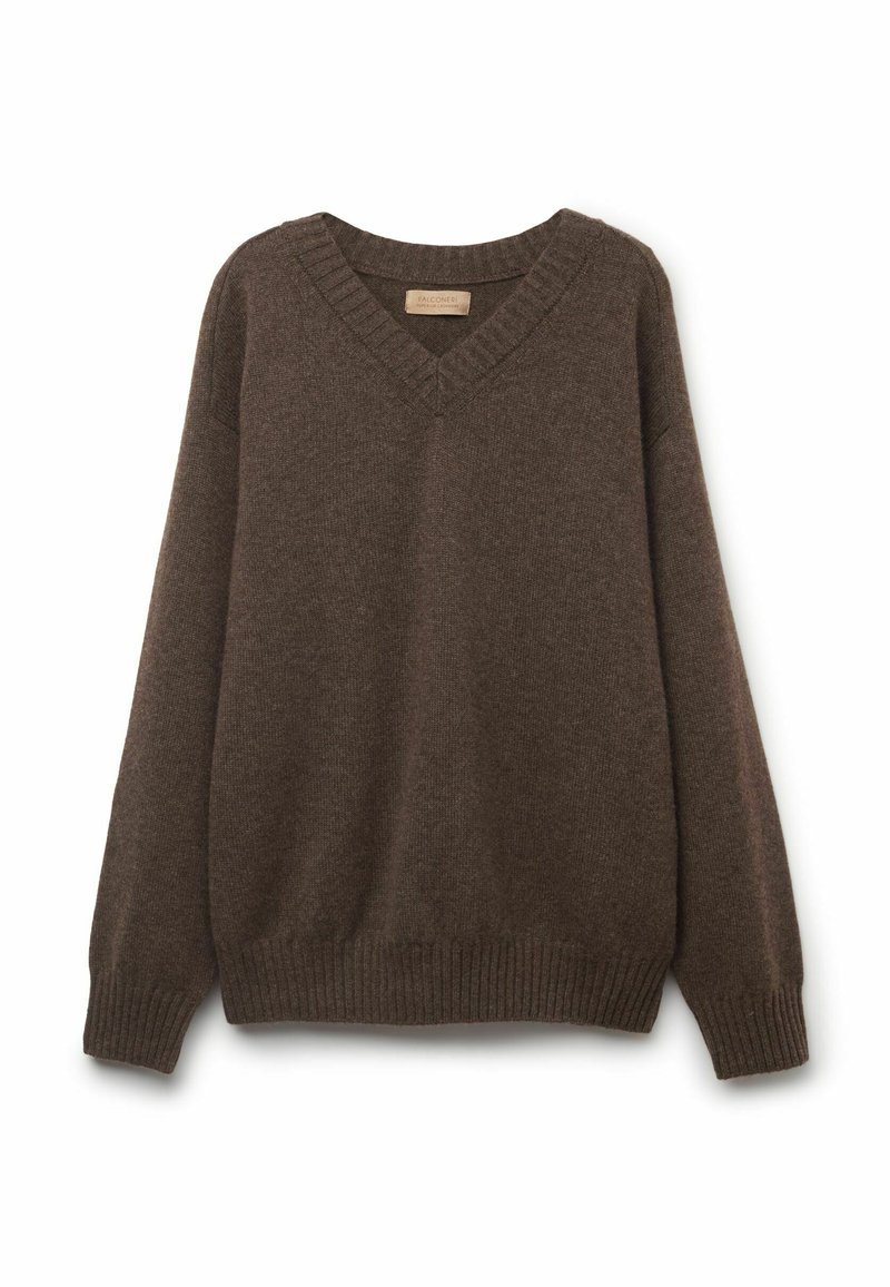 Falconeri ULTRASOFT V-NECK - Jumper - braun marrone caffè/brown - Zalando