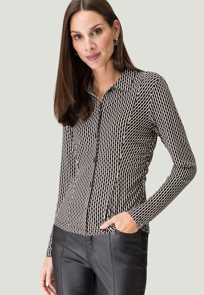 zero Button-down blouse - blackcream/black - Zalando.ie