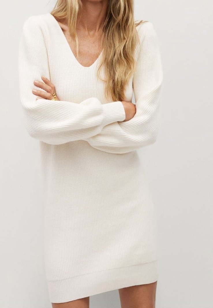 Mango Pletené šaty - beige/béžová - (Pre-owned) - Zalando.cz