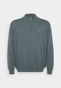 Lyle & Scott QUARTER ZIP JUMPER - Stickad tröja - deep green/mörkblå ...