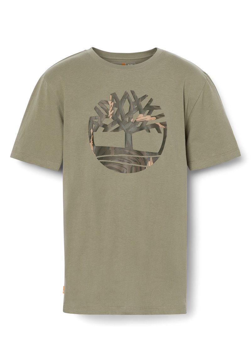 Timberland TREE LOGO CAMO - T-shirts print - cassel earth/lysegrøn ...