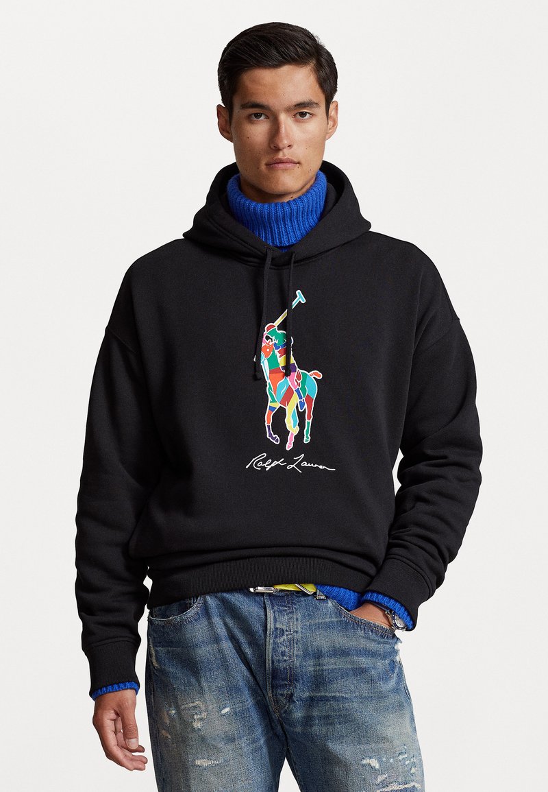 Polo Ralph Lauren HOOD LONG SLEEVE - Jersey con capucha - black/negro ...