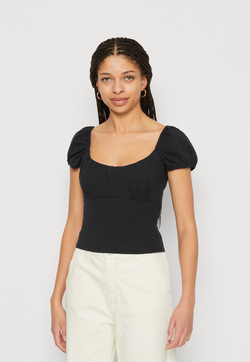 Hollister Co. RUCHED BUST - T-Shirt print - casual black/schwarz ...