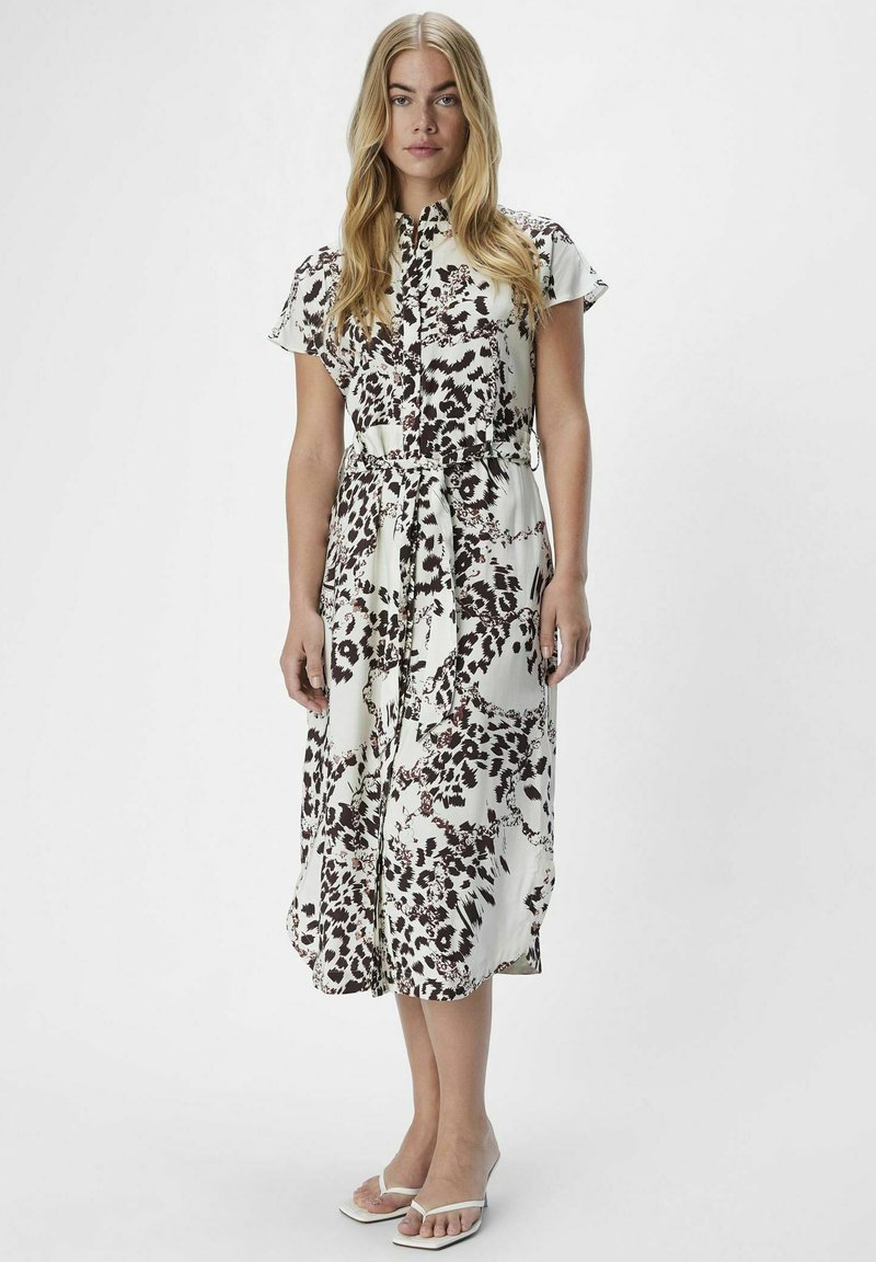 Object PRINT - Vestido camisero - white sand/crema - Zalando.es