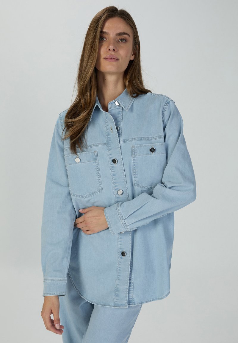 Marc Aurel Button-down blouse - light blue denim/blue - Zalando
