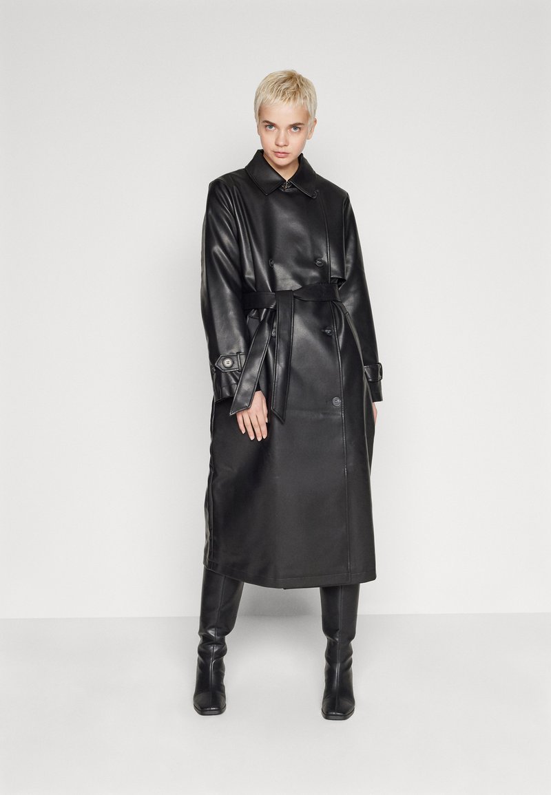 Vero Moda VMAMALIE LONG - Faux leather jacket - black - Zalando.ie