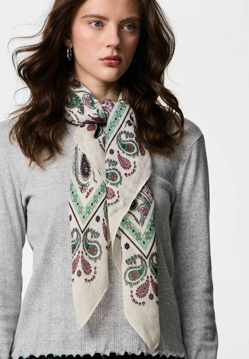Pieces PCMIRANDI - Foulard - egret/gris - ZALANDO.FR