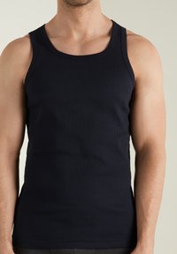 Tezenis RIBBED - Unterhemd/-shirt - schwarz deep blue/dunkelblau ...